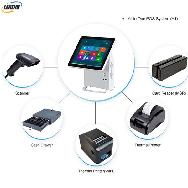 15‘‘ touch screen cash machine/ POS cash register machine(White Color ...